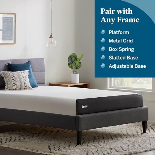 LUCID 12 Inch Memory Foam Mattress - Plush Feel - Memory Foam Infused with Bamboo Charcoal - Gel Infusions - CertiPUR-US Certified - Breathable - Full