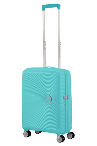 American Tourister Unisex_Adult Soundbox, Blue (Poolside Blue), Spinner S EXP (55 cm-41 L)