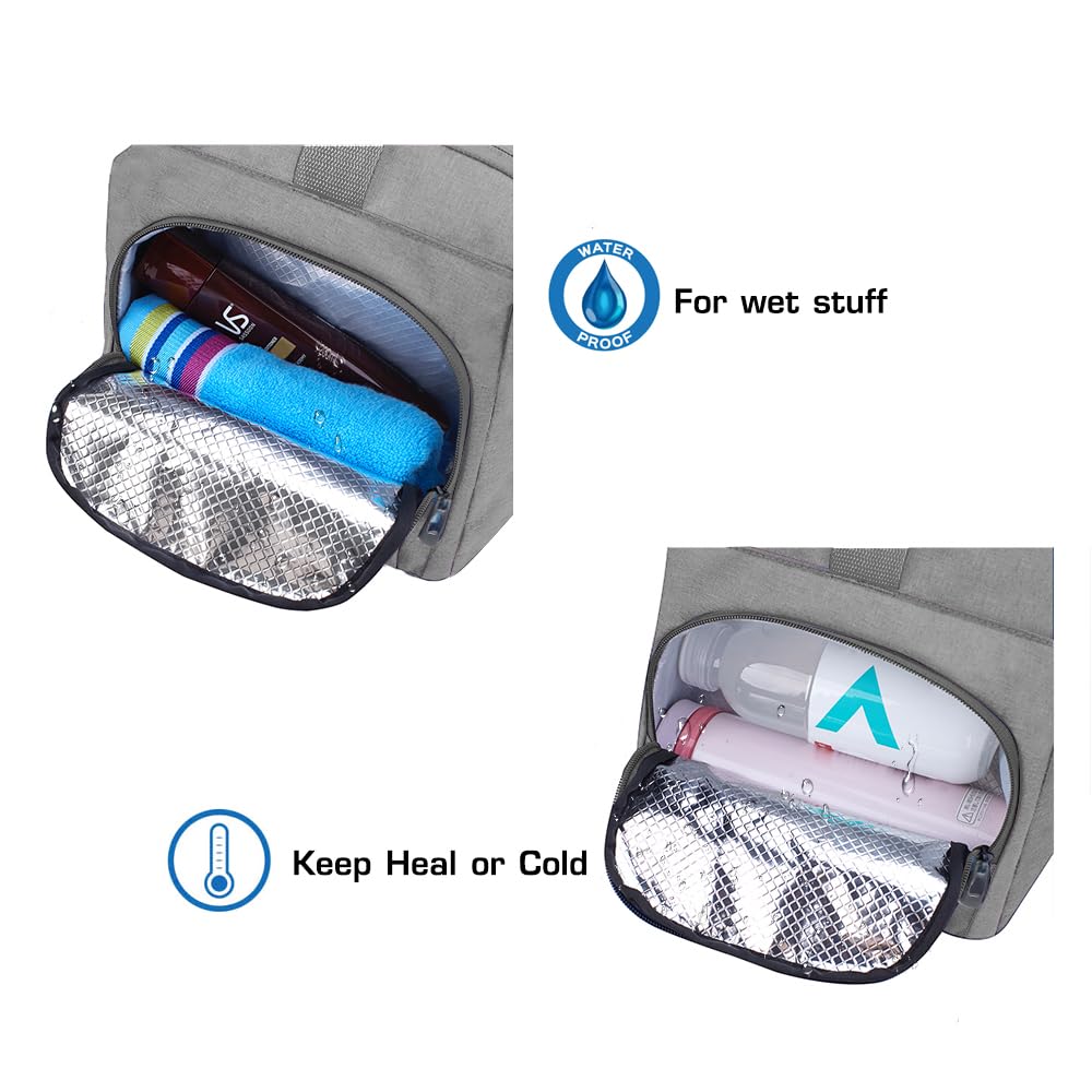 ROTOT Sport Duffel Bag, Gym Bag with Waterproof Shoe Pouch, Weekend Travel Bag with a Water-resistant Insulated Pocket (33L) (Dark gray)
