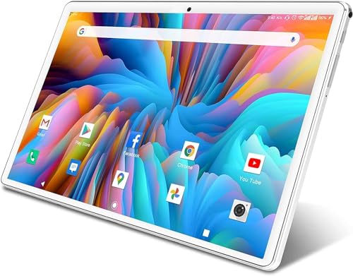 ZONKO Tablet 10.1 inch Android Tablet with 2GB+32GB+256GB Expand, 3G Phone Tablets & Dual Sim Card & 2MP+ 5MP Dual Camera, Quad Core Processor, 1280x800 IPS HD Display,GPS, FM (Silver)