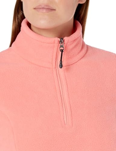 Amazon Essentials Women's Classic-Fit Long-Sleeve Quarter-Zip Polar Fleece Pullover Jacket - Discontinued Colors, Coral Pink, X-Large