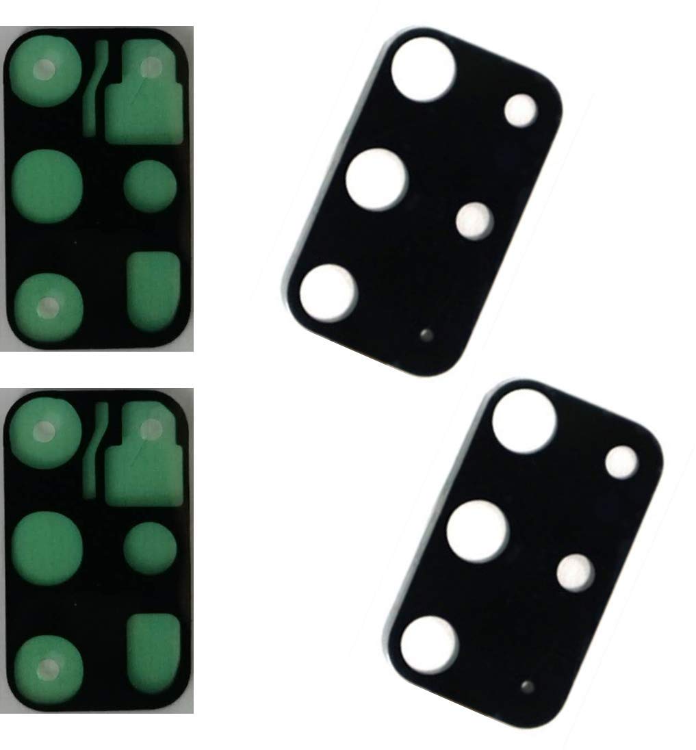 2 Pieces Galaxy S20 Plus 5G Rear Back Camera Glass Lens Cover Replacement for Samsung Galaxy S20 Plus 5G (All Carriers) with Tape Pre-Installed +Repair Tools (S20 Plus)(Black)