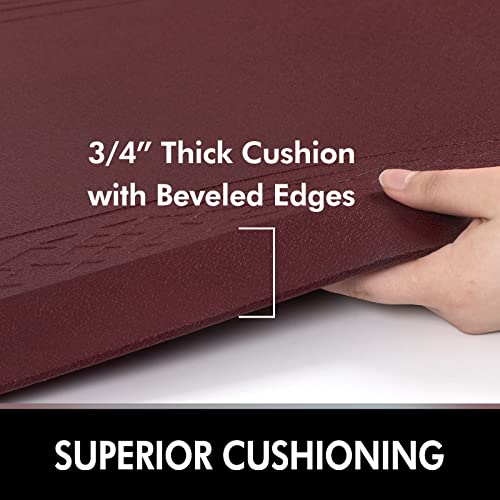 Anti Fatigue Kitchen Mat for Floor by DAILYLIFE, 3/4" Thick Kitchen Cushioned Mat, Standing Comfort Mat for Home, Office, Garage - Non-Slip Bottom, Waterproof & Easy-to-Clean (20" x 42", Burgundy)