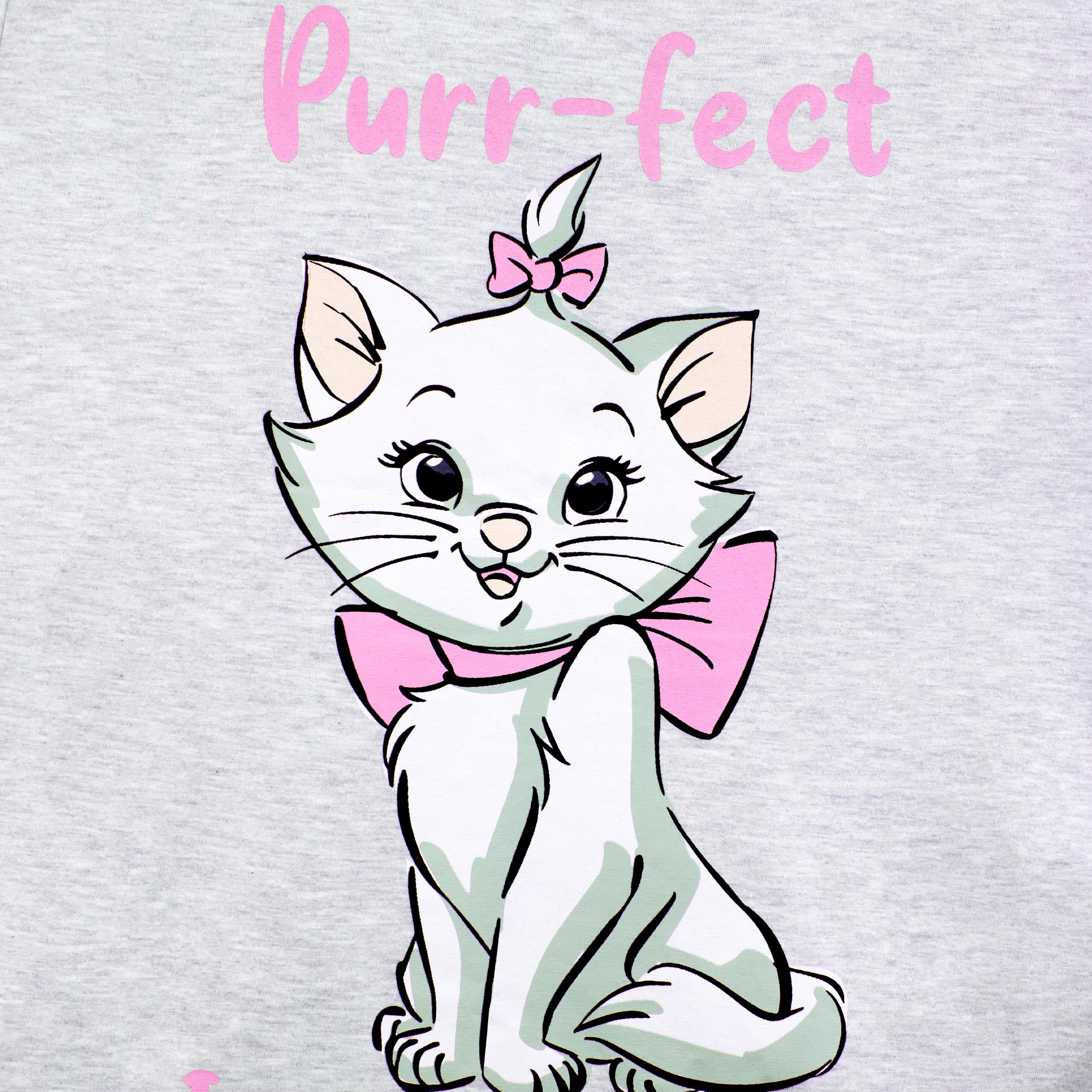 Disney Pajama for Women | Ladies Aristocats Pajamas | Cotton Short PJ Set Grey Medium