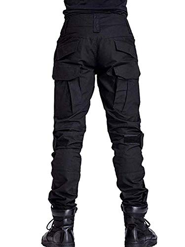 TRGPSG Men's Hiking Pants, Ripstop Camo Cargo Pants, Multi-Pocket Casual Work Pants WG3F Black 42