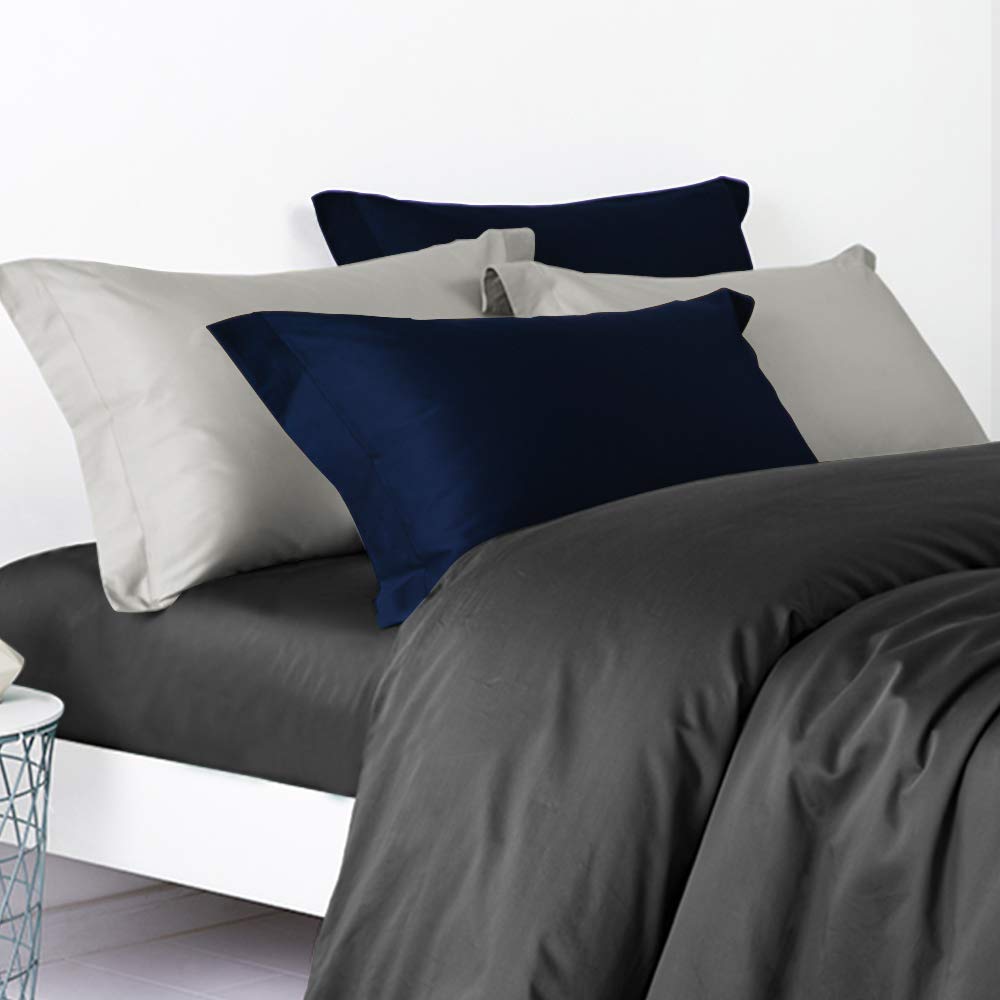 NTBAY Cotton Queen Pillow Shams - 500 Thread Count Egyptian Cotton 20x30 Sham Covers, 2 Pack Super Soft and Breathable 20x30 Inches Oxford Pillowcases, White