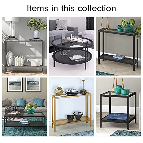 Henn&Hart 36" Wide Rectangular Console Table in Brass, Entryway Table, Accent Table for Living Room, Hallway