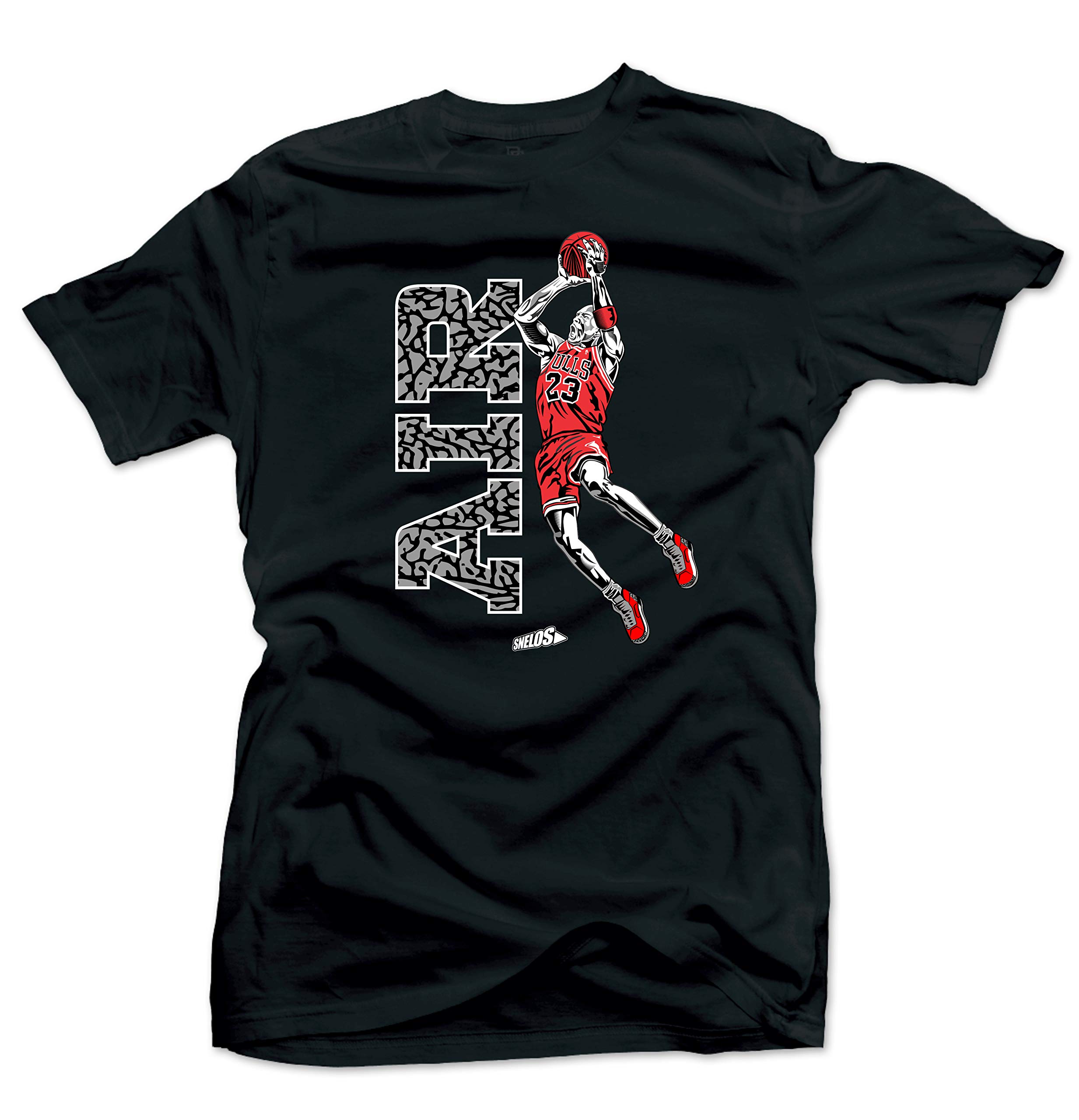 Shirt to Match Jordan Retro 3" Red Cement 2020 Sneaker Tees - (Air) Black | Large