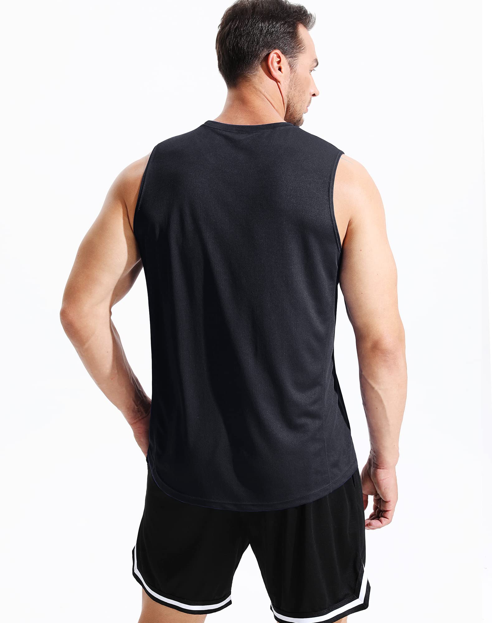 NELEUS Men's 3 Pack Muscle Workout Tank Top for Gym Running,5042,Black,Blue,red,3XL