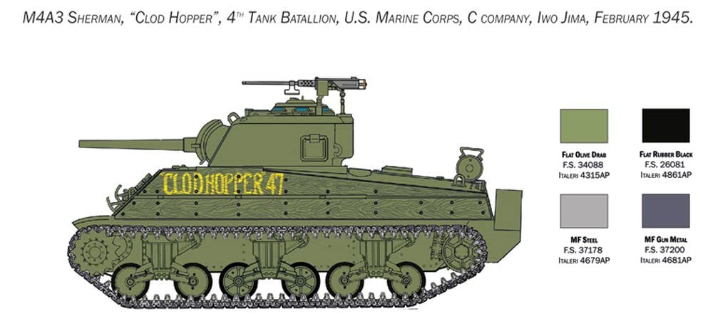 Italeri -M4A2 Sherman US Marine Body 1/35, I6583