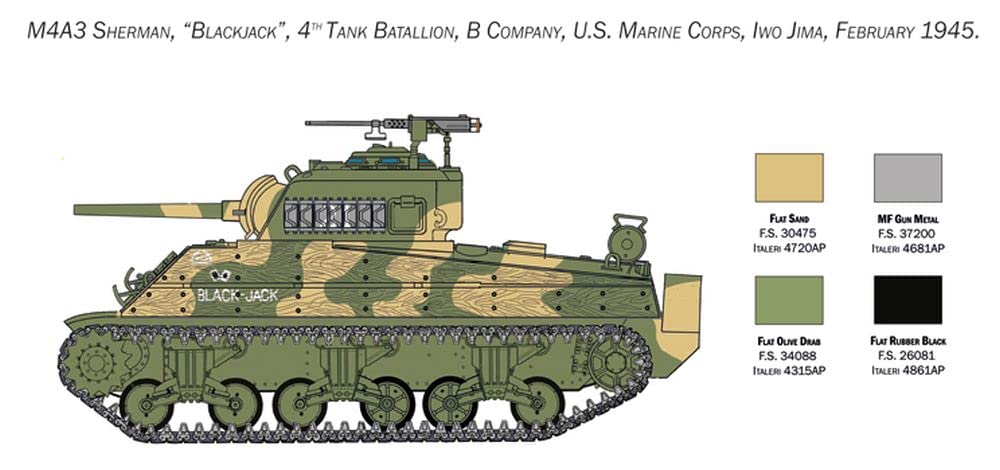 Italeri -M4A2 Sherman US Marine Body 1/35, I6583