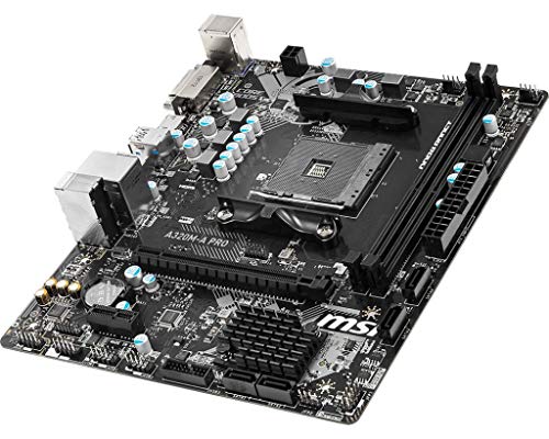 MSI ProSeries AMD A320 1st, 2nd, 3rd Gen Ryzen Compliant AM4 DDR4 HDMI DVI USB 3 Micro-ATX Motherboard (A320M-A PRO)