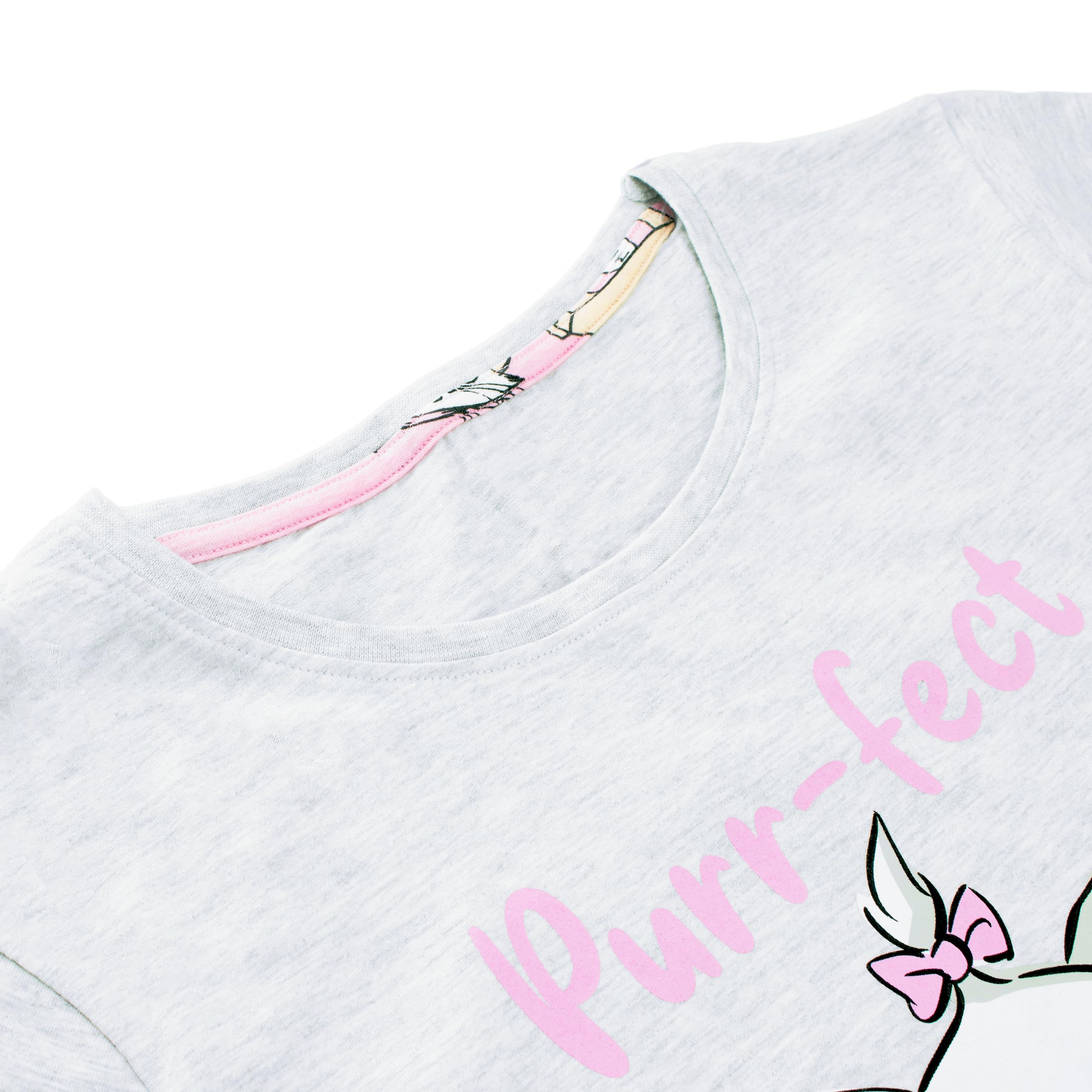 Disney Pajama for Women | Ladies Aristocats Pajamas | Cotton Short PJ Set Grey Medium