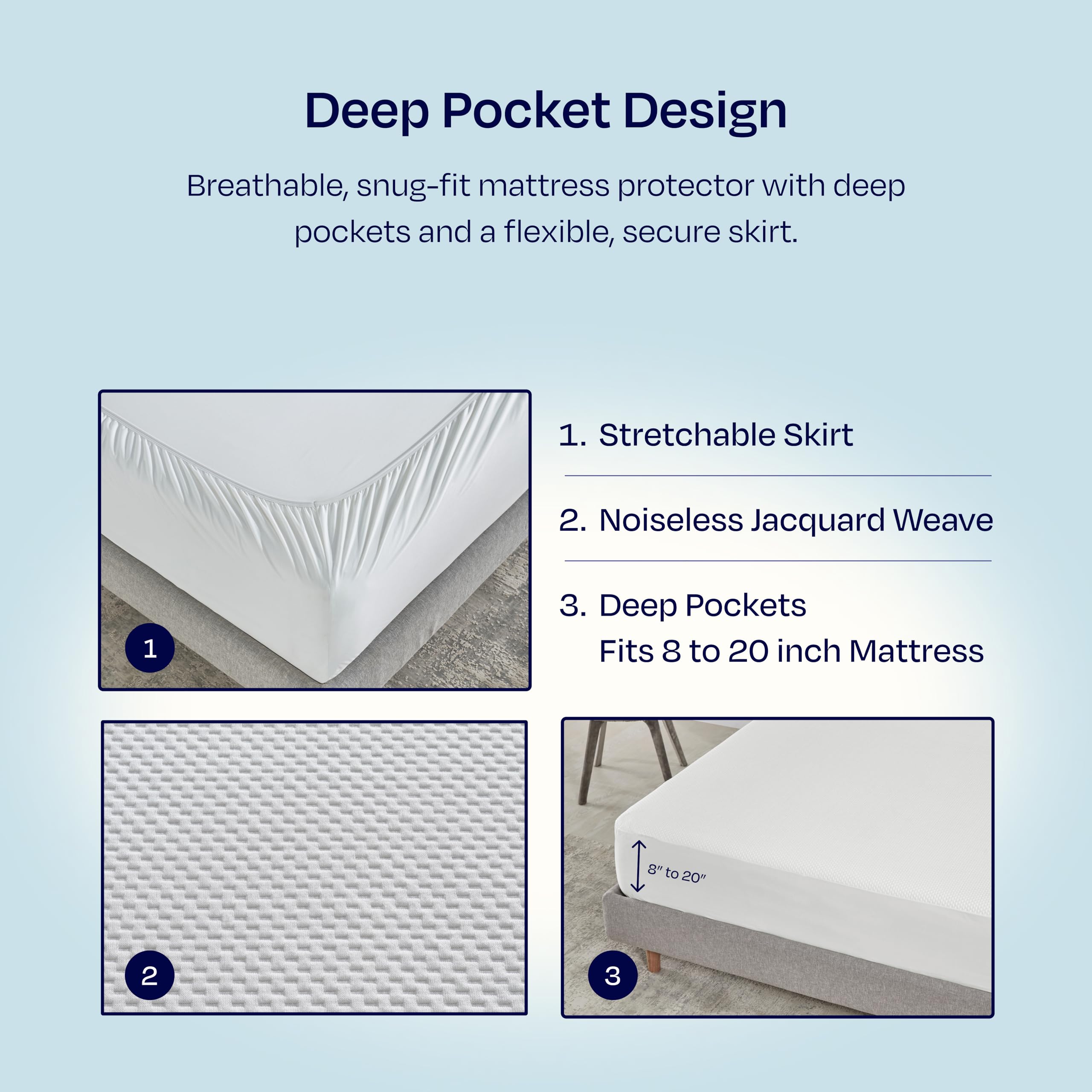 California Design Den Premium Waterproof Mattress Protector for Twin XL Size Bed - Soft, Cooling, Noiseless, Machine Washable, Fitted Mattress Cover with 8-20 Inch Deep Pockets