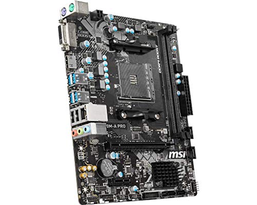 MSI ProSeries AMD A320 1st, 2nd, 3rd Gen Ryzen Compliant AM4 DDR4 HDMI DVI USB 3 Micro-ATX Motherboard (A320M-A PRO)