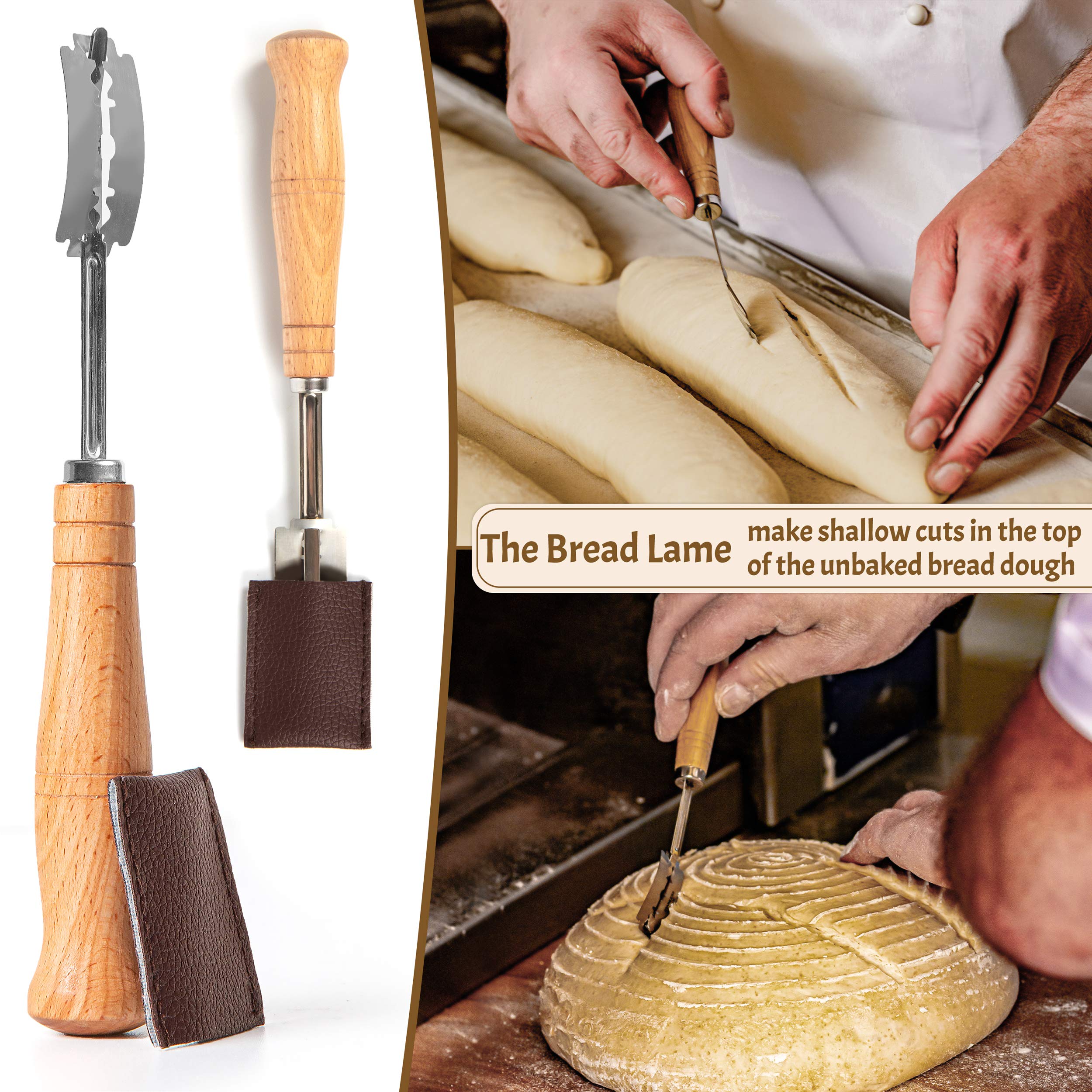 Sourdough Bread Baking Supplies Starter Kit, Banneton Proofing Basket Round 9" Set of 2, Bread Making Tools, Bread Basket Gift Set by CRISS ELITE