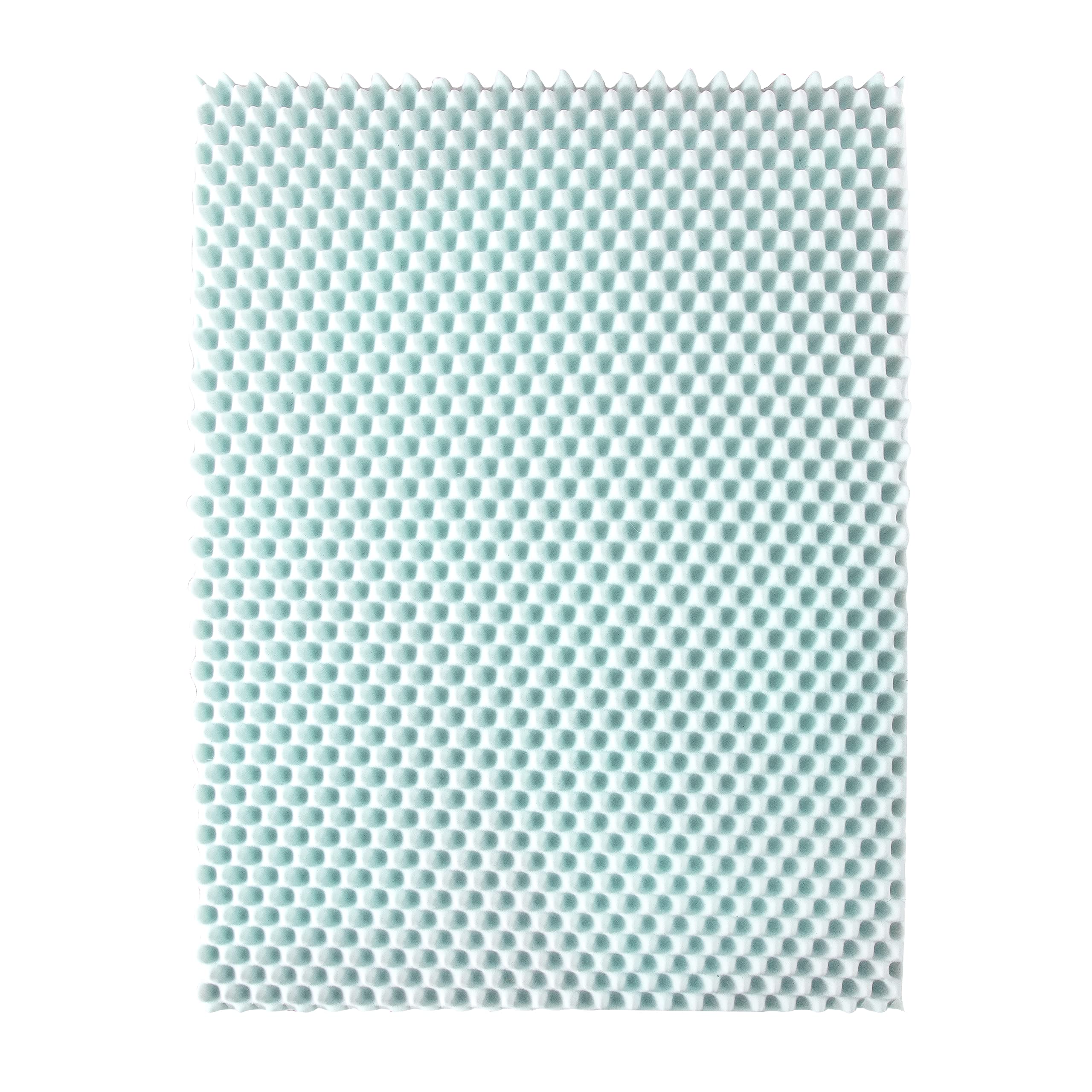 Best Price Mattress 4 Inch Egg Crate Memory Foam Mattress Topper with Cooling Gel Infusion, CertiPUR-US Certified, Short Queen Light Blue