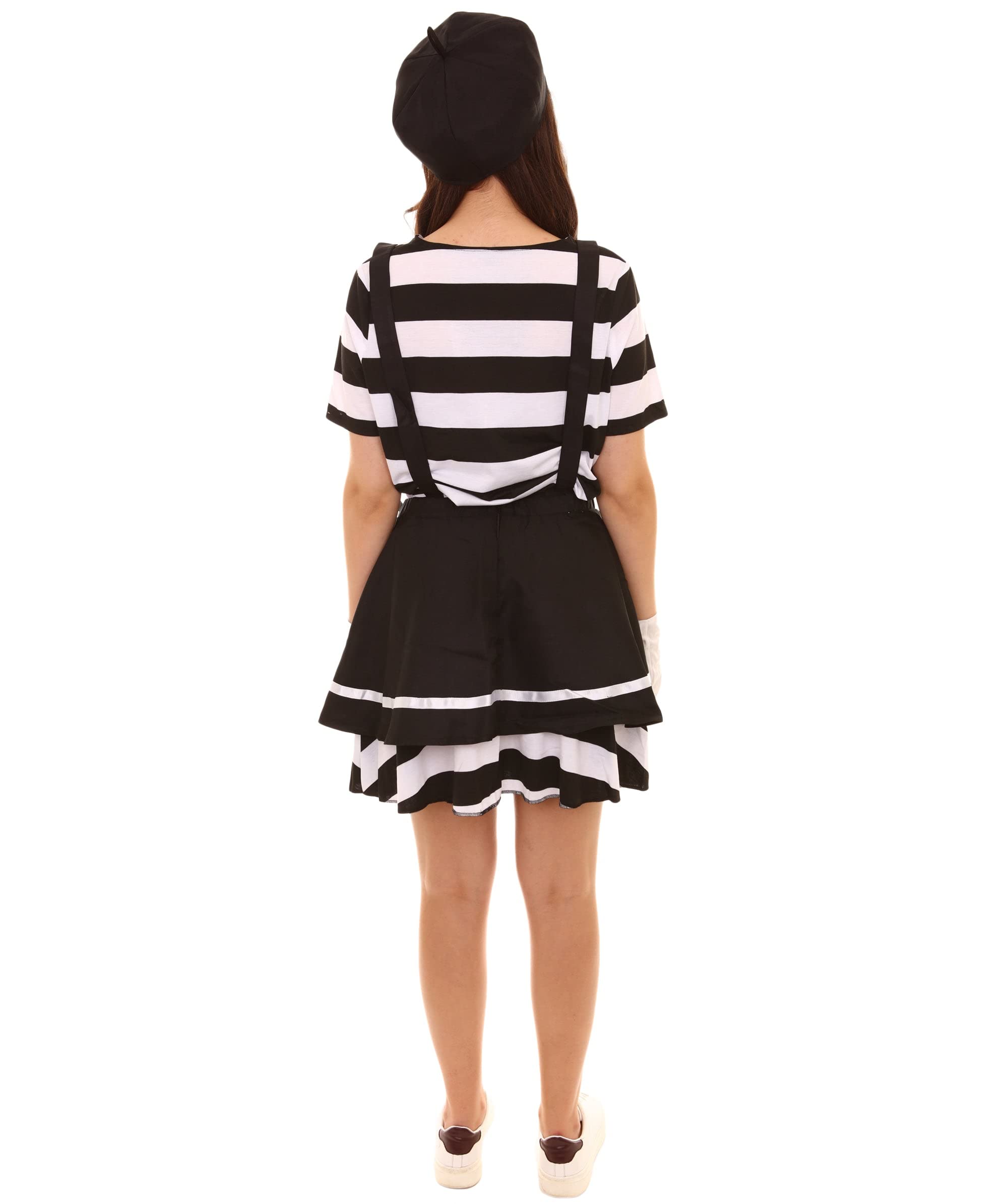 HPO Adult Woman's Mime Black & White Halloween Costume Small (Medium)