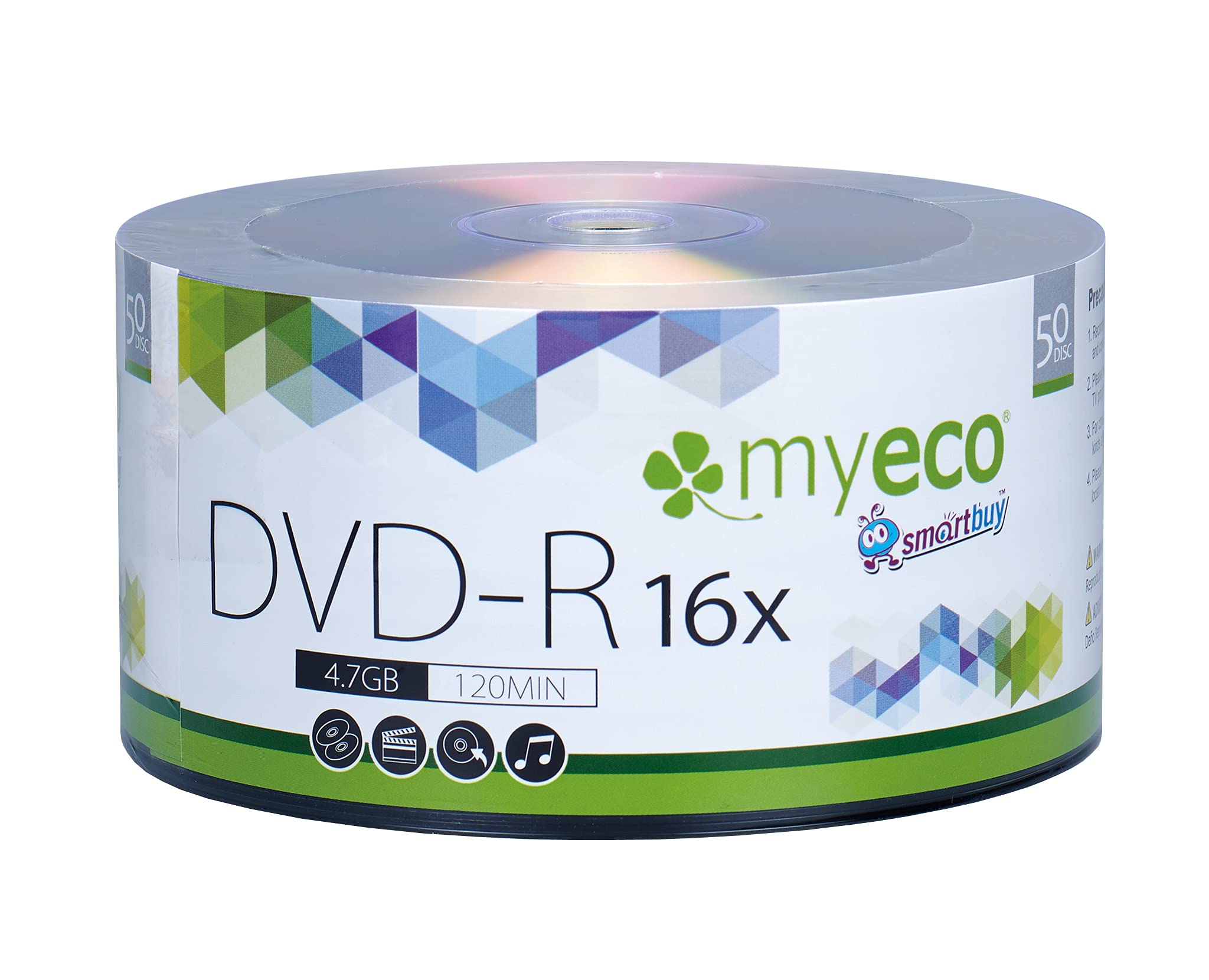 YBW 200 Pack MyEco DVD-R 16X 4.7GB/120Min Silver Logo Top Write Once Blank Media Record Disc