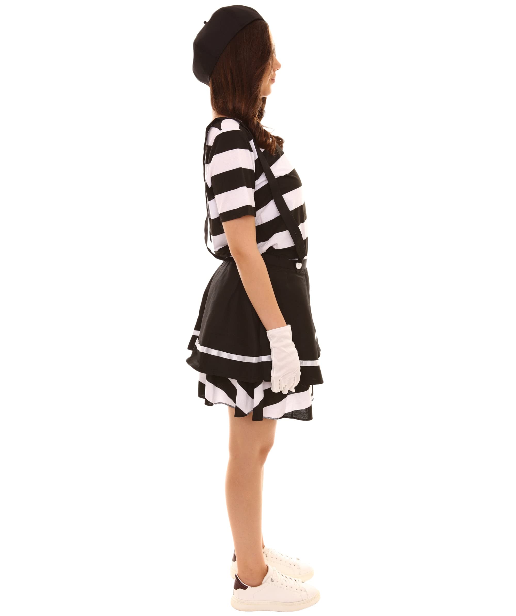 HPO Adult Woman's Mime Black & White Halloween Costume Small (Medium)