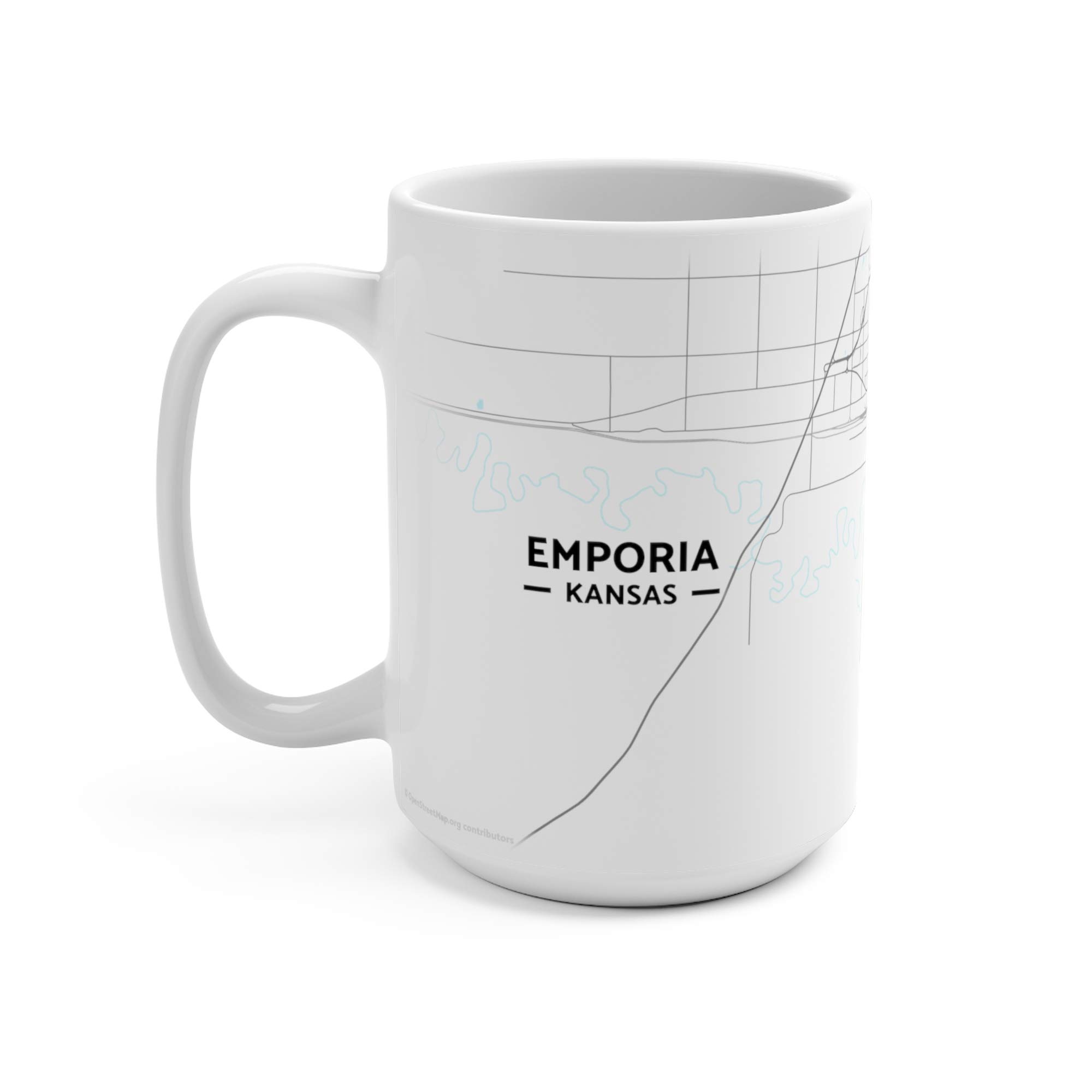 Hometown Bias Emporia, Kansas KS Map Mug (15 oz)