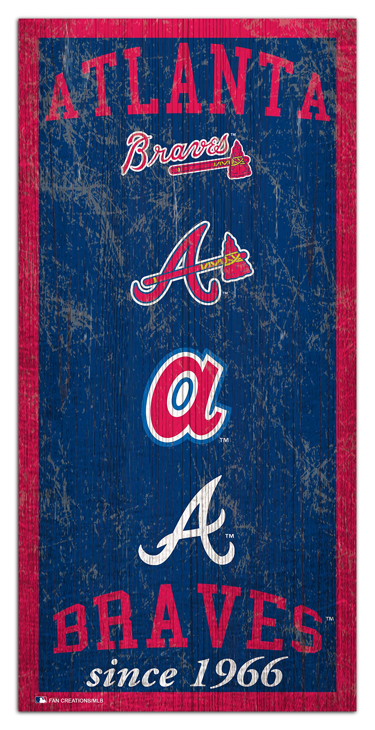 Fan Creations MLB Atlanta Braves Unisex Atlanta Braves Heritage Sign, Team Color, 6 x 12 (M1011-Braves)