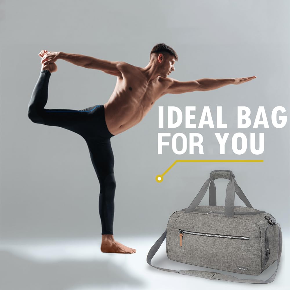 ROTOT Sport Duffel Bag, Gym Bag with Waterproof Shoe Pouch, Weekend Travel Bag with a Water-resistant Insulated Pocket (33L) (Dark gray)