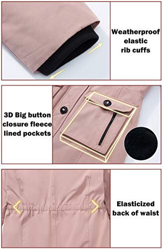 maoo garden Girls Winter Coats Heavyweight Waterproof Jacket Mid-Length Fur Hooded Parka 2017 Pink 5-6Y
