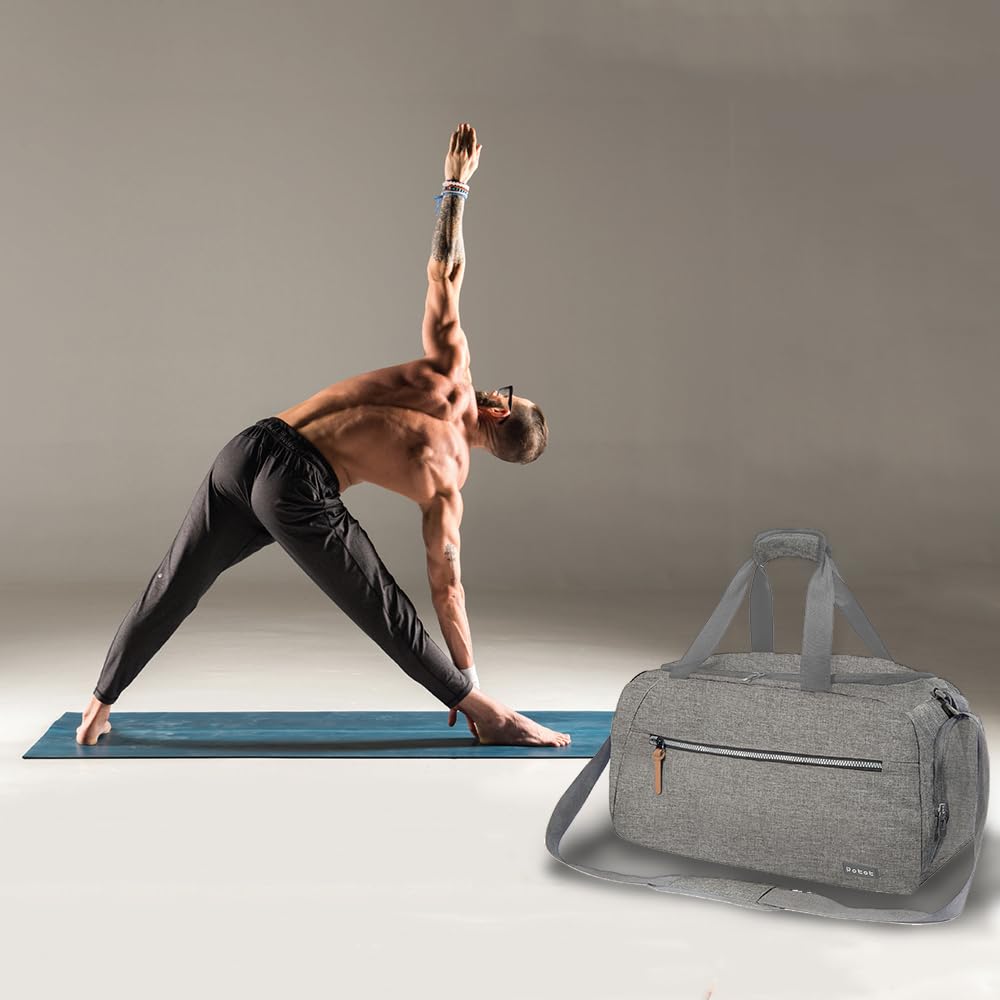 ROTOT Sport Duffel Bag, Gym Bag with Waterproof Shoe Pouch, Weekend Travel Bag with a Water-resistant Insulated Pocket (33L) (Dark gray)