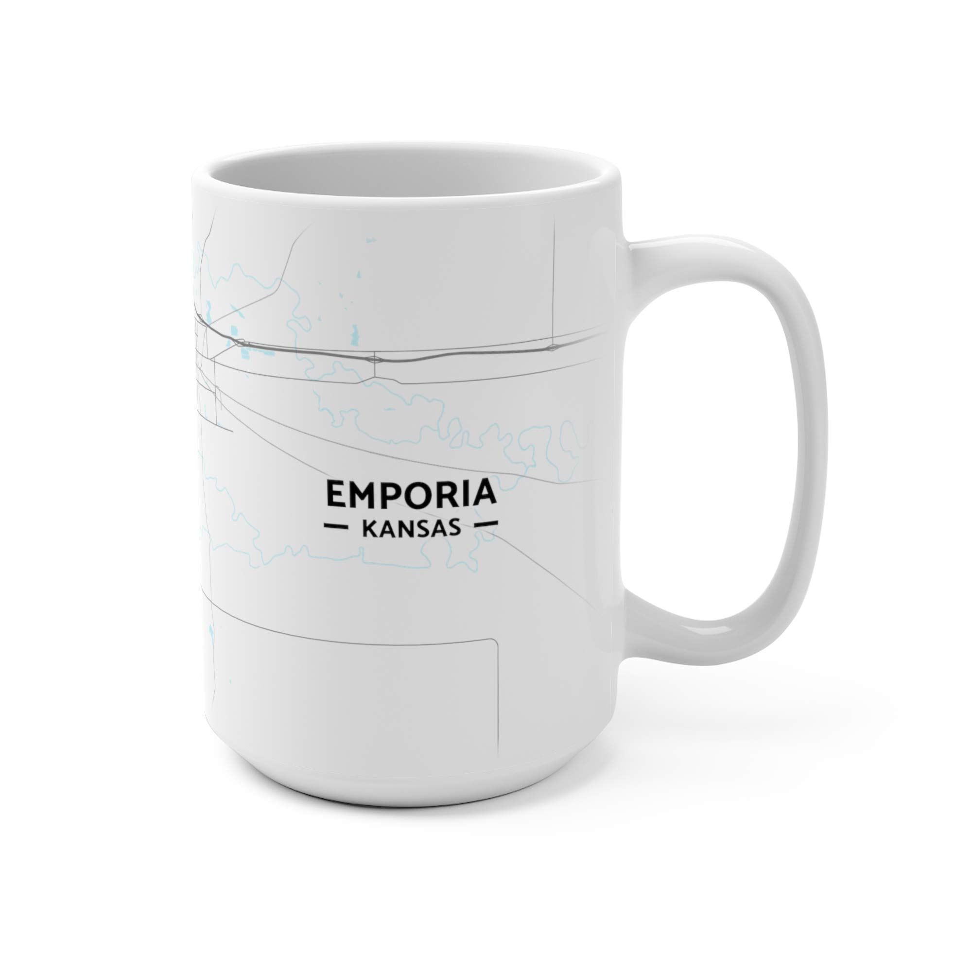 Hometown Bias Emporia, Kansas KS Map Mug (15 oz)