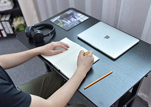 AIZ Mobile Standing Desk, Adjustable Computer Desk Rolling Laptop Cart on Wheels Home Office Computer Workstation, Portable Laptop Stand Tall Table for Standing or Sitting, Black 31.5" x 19.7"