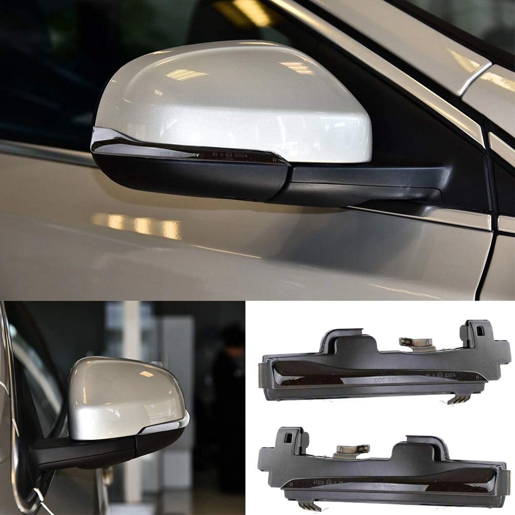 NJSBYL Dynamic LED Side Mirror Blinker Lamps for V0LV0 S60 CC II S80 II V40 CC II V60 CC V70 III Parking/Turn Signal Lights Kits Smoked Lens Amber Led Side Mirror Marker Lights OEM Replacement