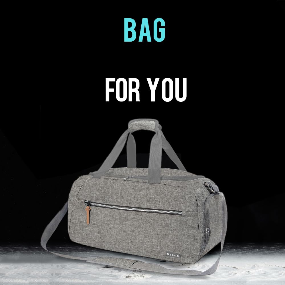ROTOT Sport Duffel Bag, Gym Bag with Waterproof Shoe Pouch, Weekend Travel Bag with a Water-resistant Insulated Pocket (33L) (Dark gray)