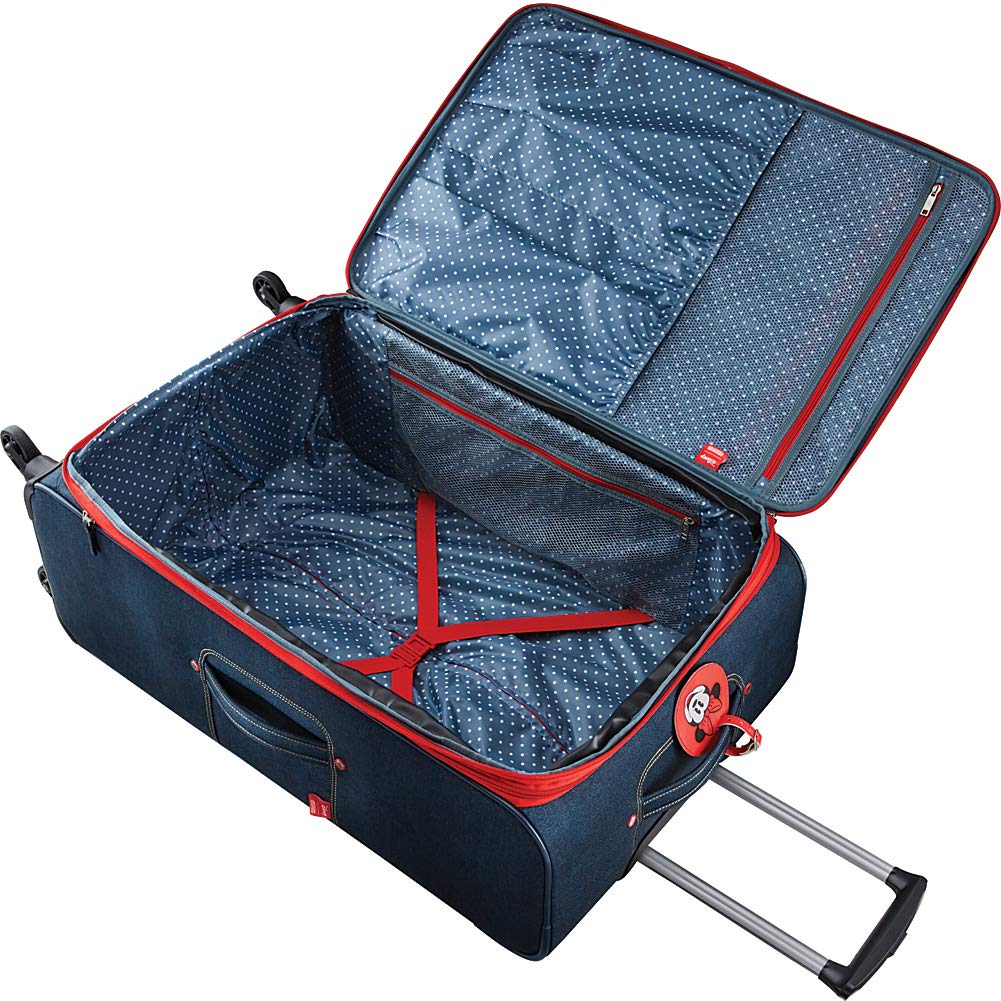 American Tourister Disney Softside Luggage with Spinner Wheels, Minnie Mouse Denim, 21-Inch