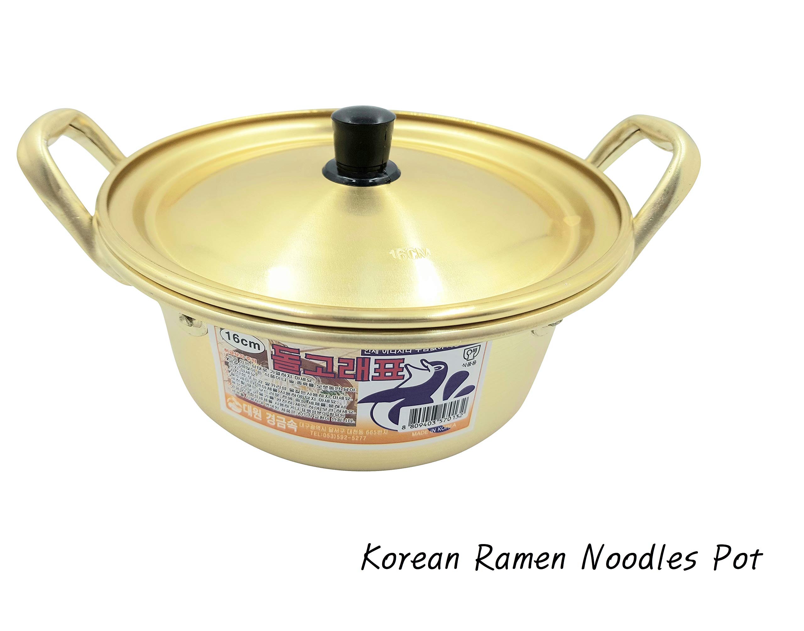Rapid Noodle Cooker Ramen Noodles Pot 6.3-inch Korean Traditional Wine Bowl 4.3-inch Stainless Chopsticks 1 pair Pack of 3 Made in Korea (Type A)