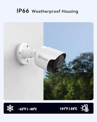 SWANN Master 4K, 16 Channel Home Security Camera System, 2TB NVR, 10 PoE IP Cameras Outdoor, Wired Surveillance CCTV, Heat Motion Vehicle Detection, LED Light, 24/7 Recording Security Camera, 1676810