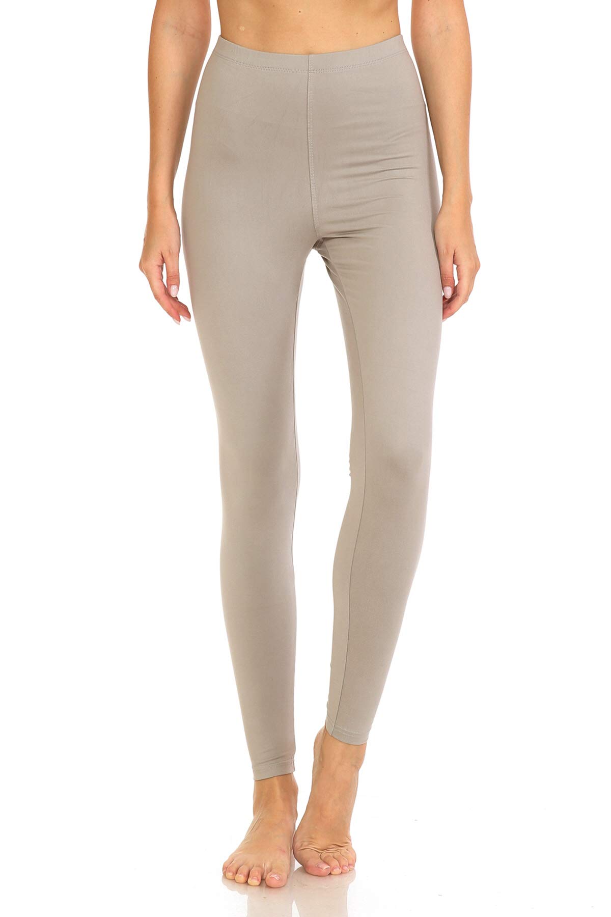 Leggings Depot ActiveFlex Athletic Leggings for Women-HLD (Light Gray, S)