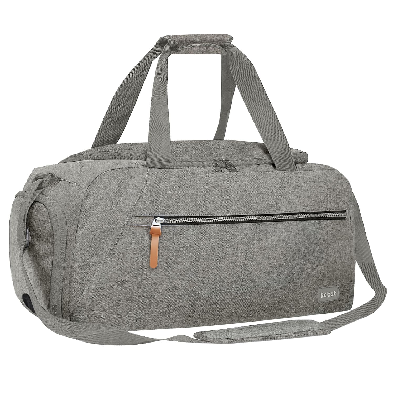 ROTOT Sport Duffel Bag, Gym Bag with Waterproof Shoe Pouch, Weekend Travel Bag with a Water-resistant Insulated Pocket (33L) (Dark gray)