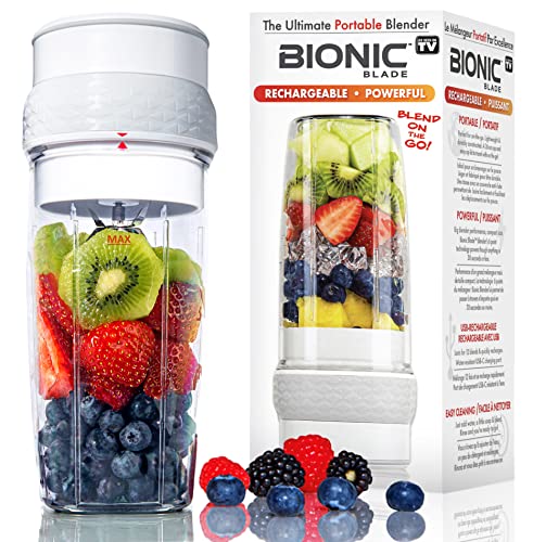 Bionic Blade Personal Blender 490mL, Cordless, Rechargeable 18,000 RPM Portable Blender for Shakes and Smoothies Mini Blender Portable 8.6" Tall, Seen On TV
