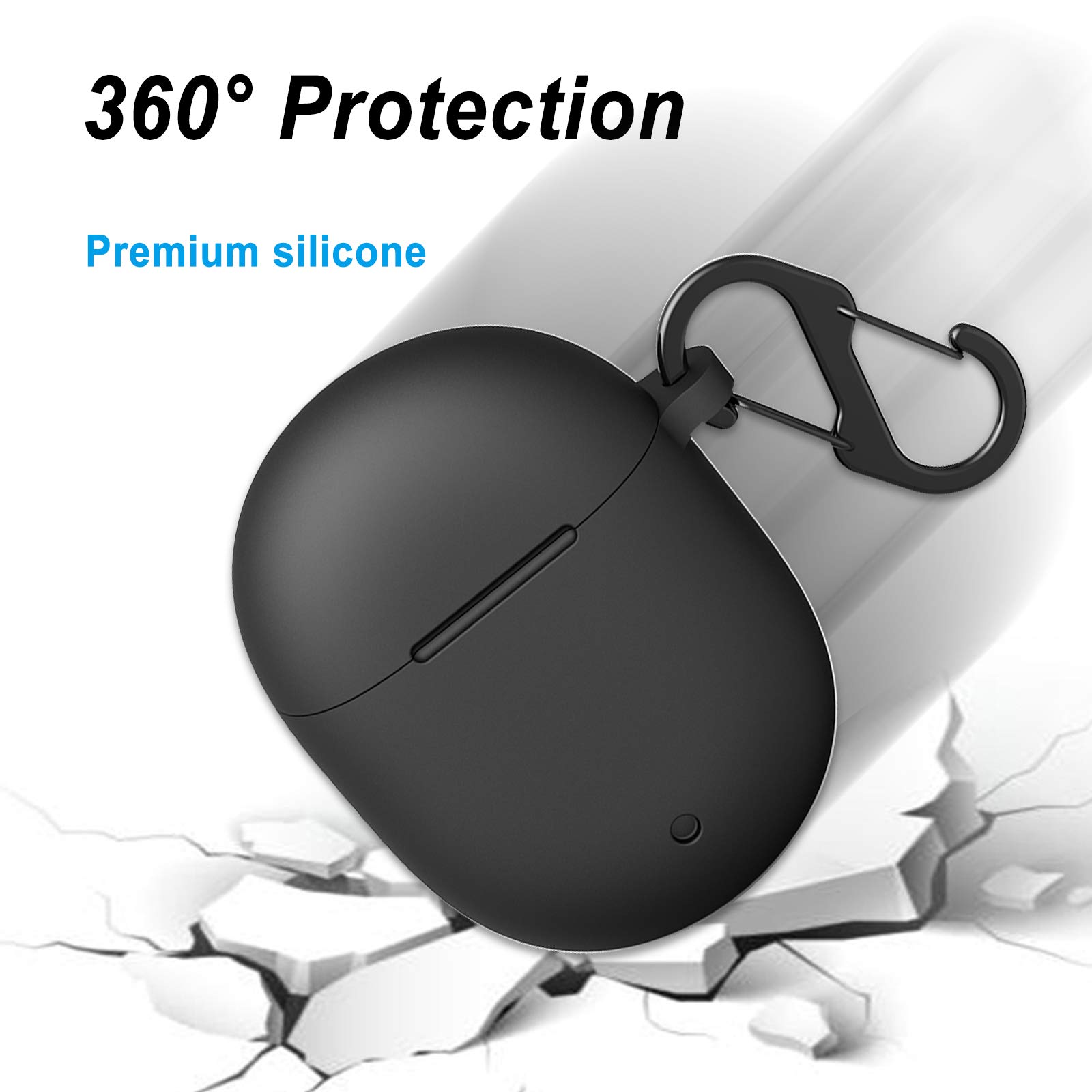Aotao Pixel Buds 2 Silicone Case, Soft Shockproof Protective Case Compatible with Pixel Buds 2 (Pixel Buds 2, Black)