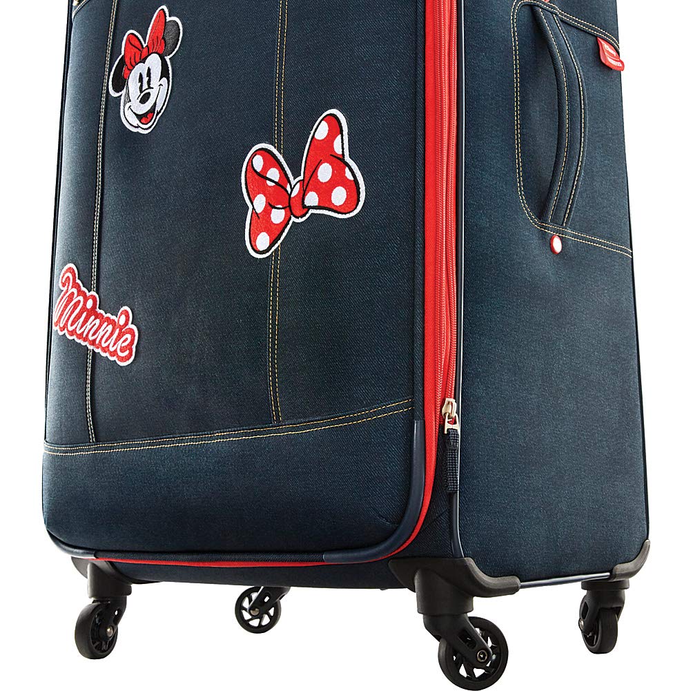 American Tourister Disney Softside Luggage with Spinner Wheels, Minnie Mouse Denim, 21-Inch