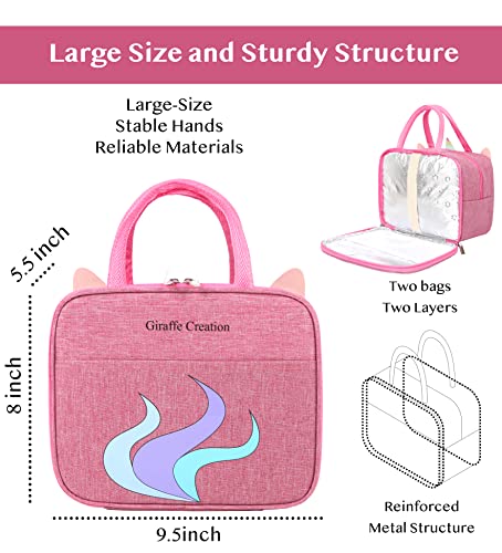 Insulated Lunch Box Bag for Kids, Reusable Durable Lightweight Lunch Bag for Girls Boys, Keep Food Cold/Warm, Unicorn