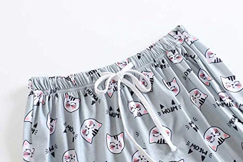 VENTELAN Women Pajamas Cute Christmas Bear Sleepwear Long Sleeve Stripes Loungewear