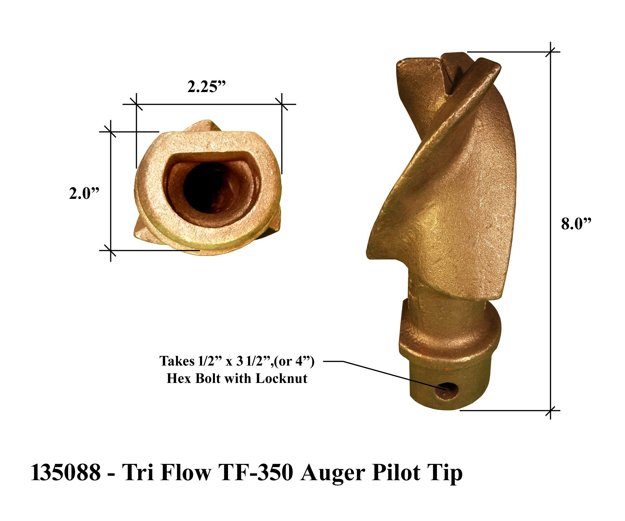 Pengo Tri Flow TF-350 Auger Pilot Tip. fits PTO Agressor, Tri Max, and Various Augers, 135088 (2)