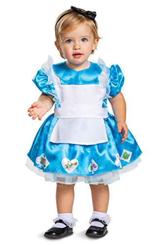 Disguise Baby Girls' Disney Alice in Wonderland Infant Costume, Blue & White, 6-12 Month