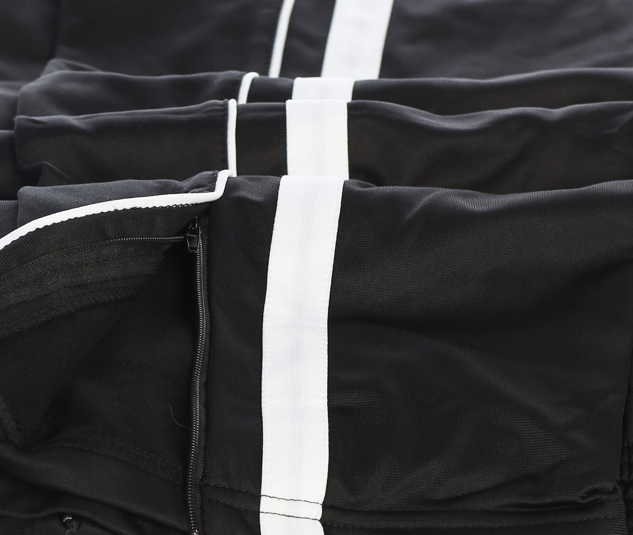 Gioberti Boys Track Jogger Athletic Pants - with Zip Bottom, Black/White, Size 18