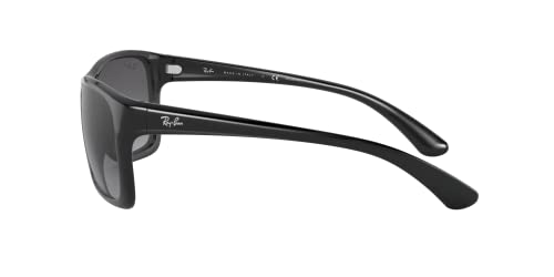 Ray-Ban Men's Rb4331 Square Sunglasses, Black/Polarized Light Grey Gradient Dark Grey, 61 mm