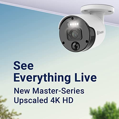 SWANN Master 4K 8 Channel Home Security Camera System, 2TB NVR, 4 PoE IP Cameras Outdoor, 8MP Wired Surveillance CCTV, Heat Motion Vehicle Detection, LED Light, 24/7 Recording Security Camera, 876804