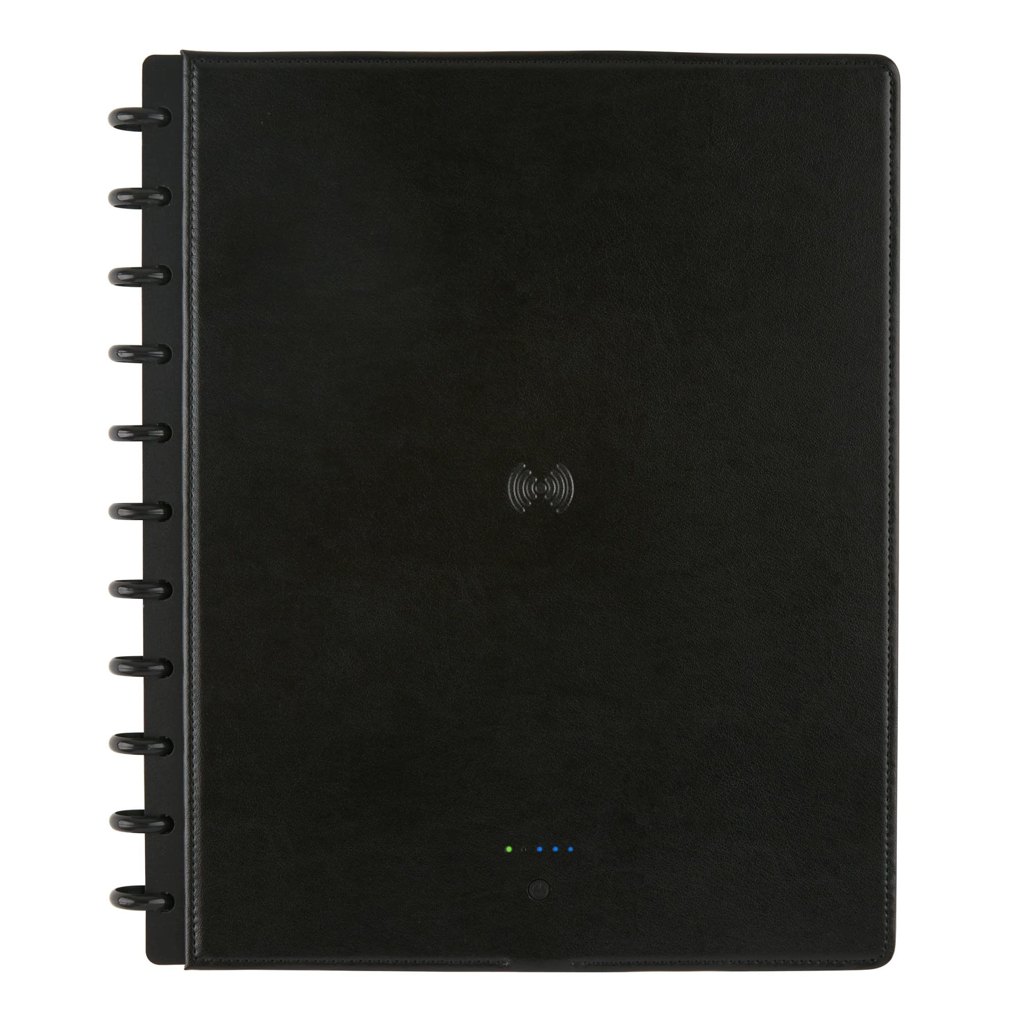 TUL® Wireless/Wired Charging Discbound Notebook, Leather Cover, Letter Size, Black