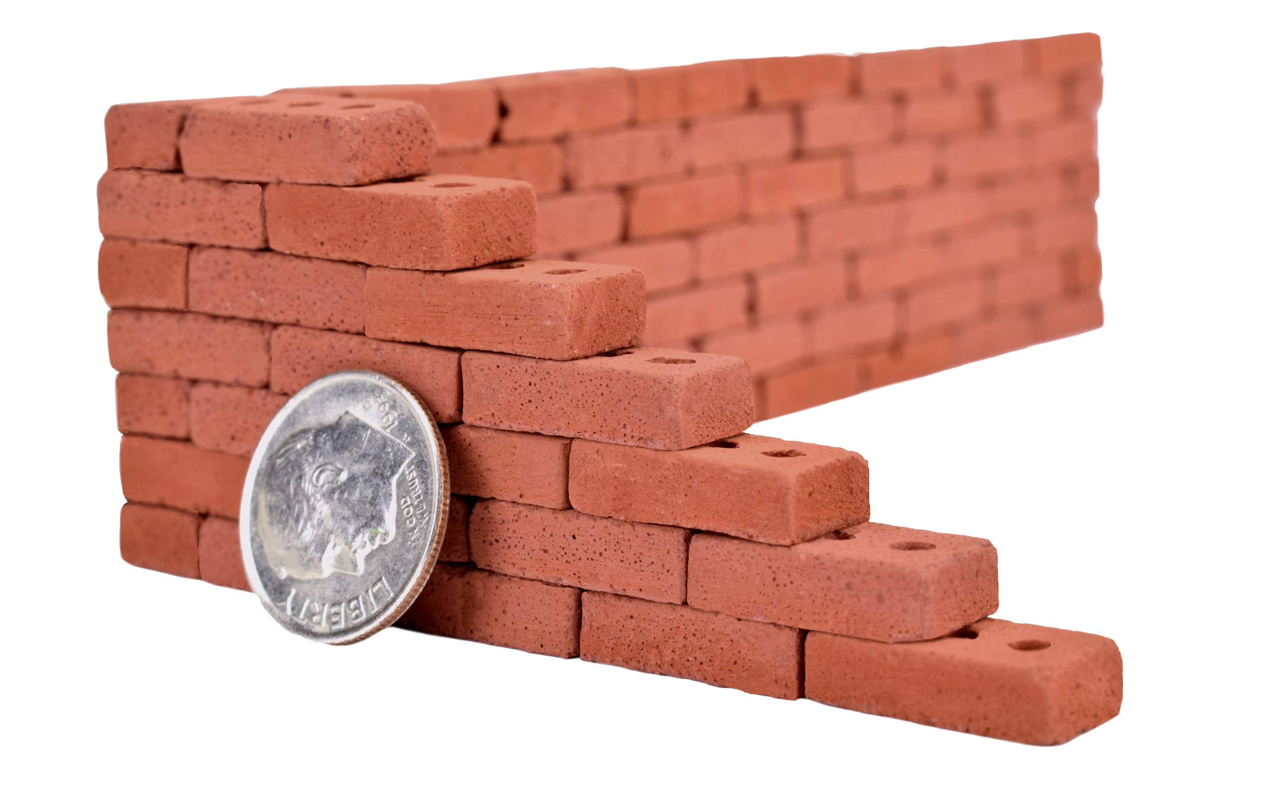 Acacia Grove Real Mini Red Bricks, 1/12 Scale (300 Pack)